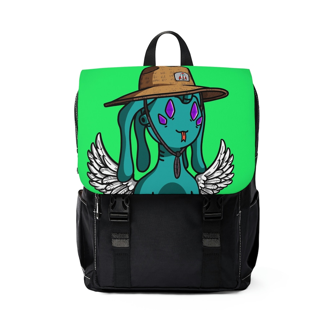 Backpack Cute Alien Angel in Hat / Funny Gardening Angel / Cartoon Book ...
