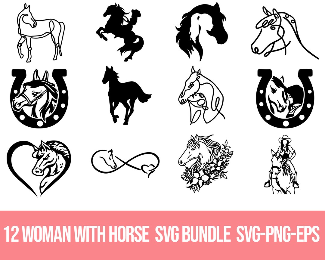 Frau mit Pferd SVG Bundle, Pferd SVG, Pferd SVG, Pferde SVG, Pferde Svg, Pferde svg, Pferd Svg ...