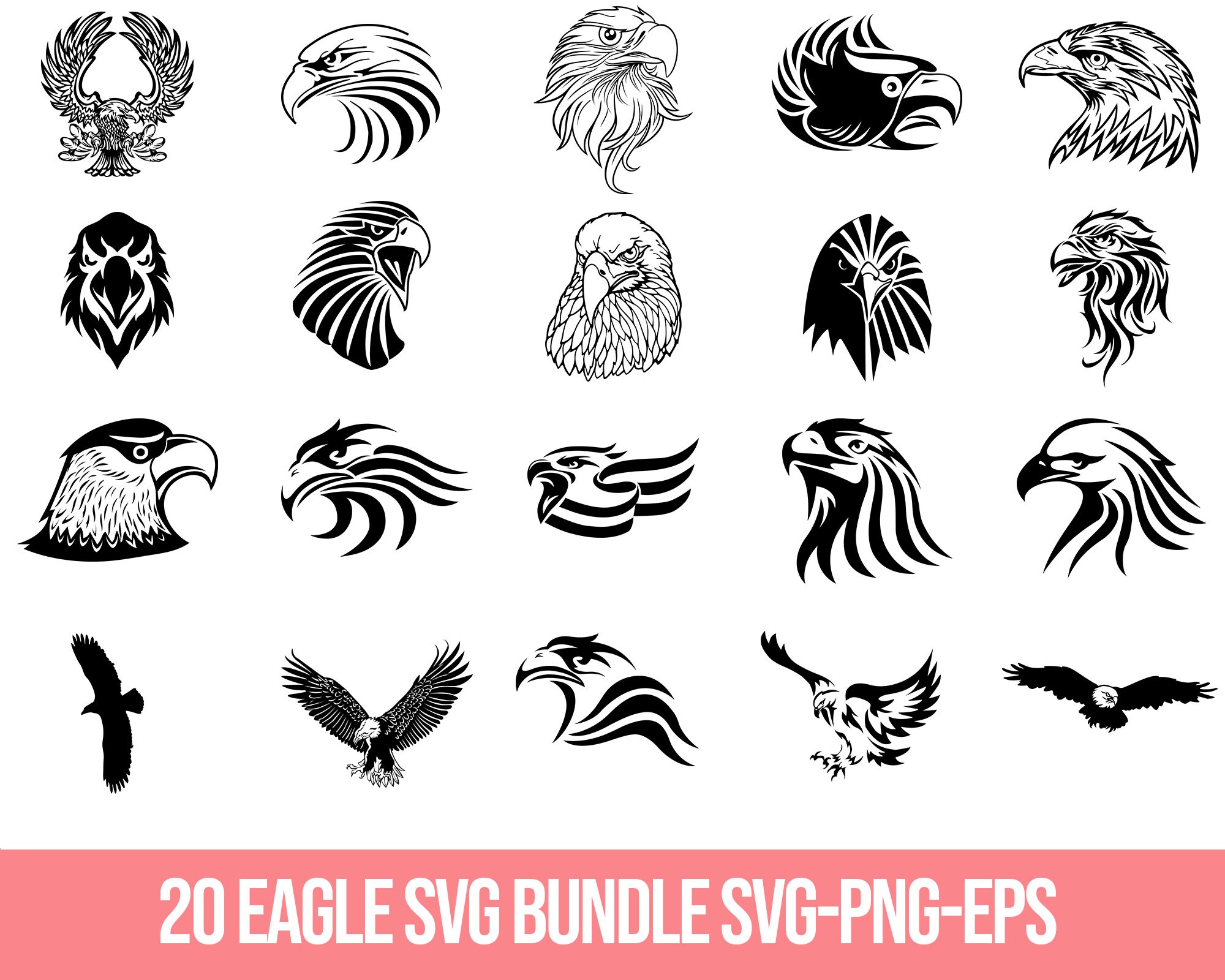 Eagle Svg Bundle, Eagle Svg, Eagle Face Svg, Eagles Mascot Svg ...