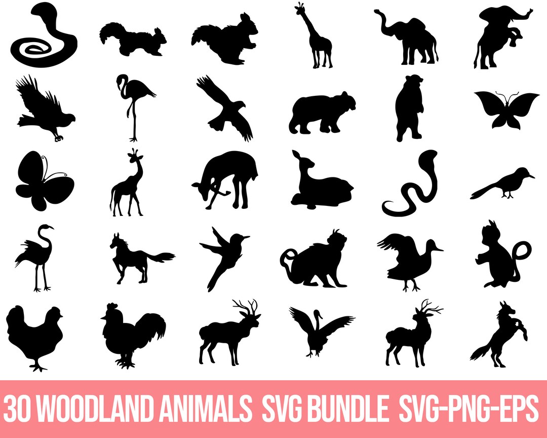 Woodland Animals Svg Forest Animals Svg Animal Silhouette Svg Deer Svg ...