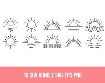Half Sun Svg Bundle Minimalist Half Sun Svg Bundle Half Sun - Etsy