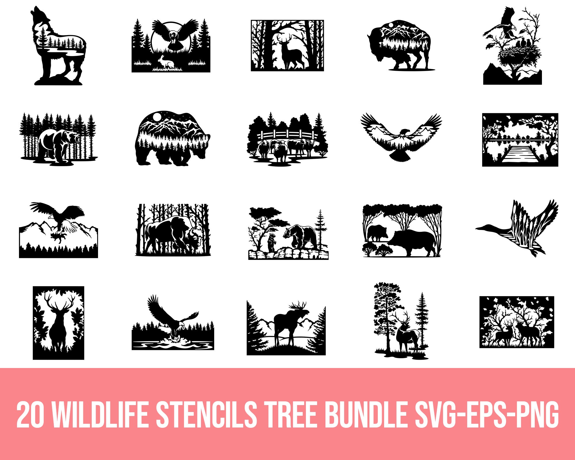 Hunting Svg Laser Cut Mom T-shirt Mountains Svg File Vector Animals ...