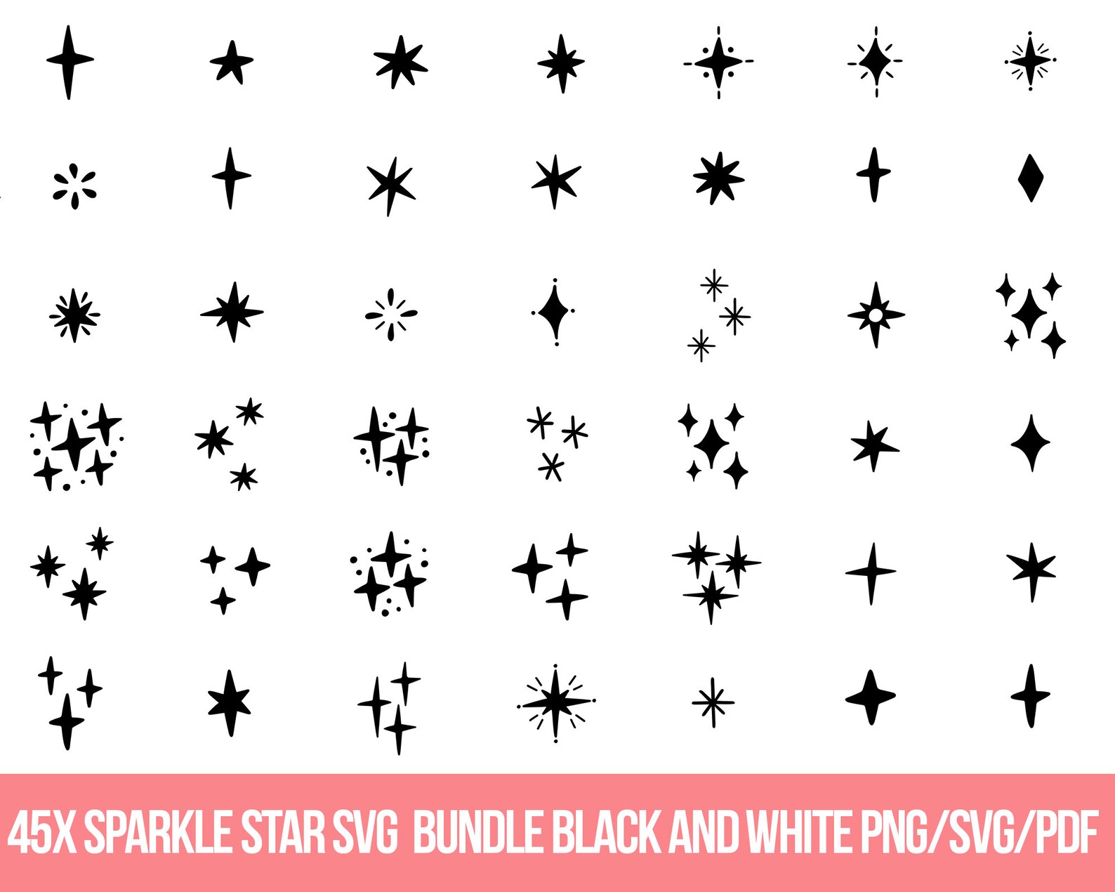 45x Sparkle Svg, Sparkle Png, Star Svg, Star Png, Sparkle Stars Svg, Sparkle Stars Png, Cricut ...