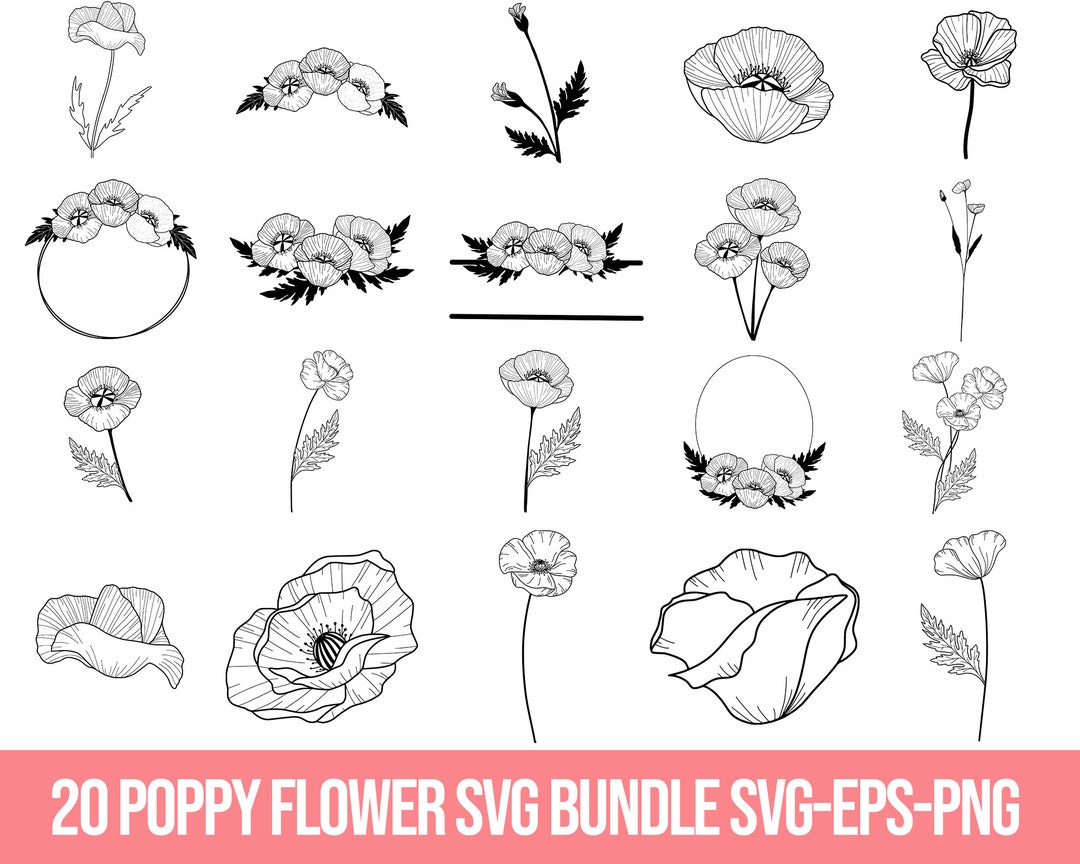 Poppy Flower Svg Flower Svg Bundle Wildflower Svg Floral Svg Botanical ... Poppy Flower Svg Flower Svg Bundle Wildflower Svg Floral Svg Botanical ...