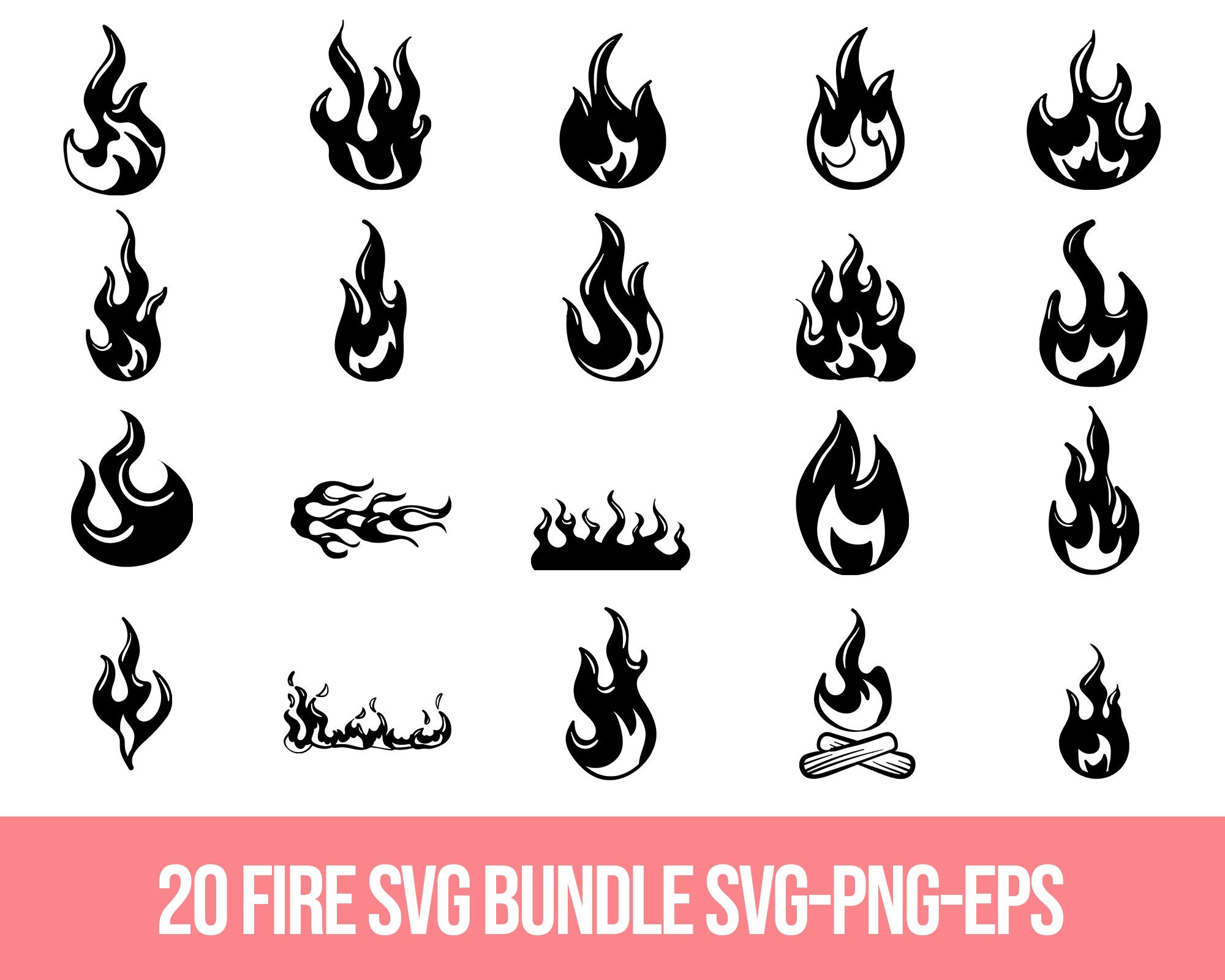 Fire SVG Bundle, Fire ClipArt, Fire Svg Files, Fire Flames Svg, Flames ...