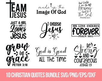 10 Bible Verses Christian Quotes Bundle AI EPS Jpeg PNG - Etsy