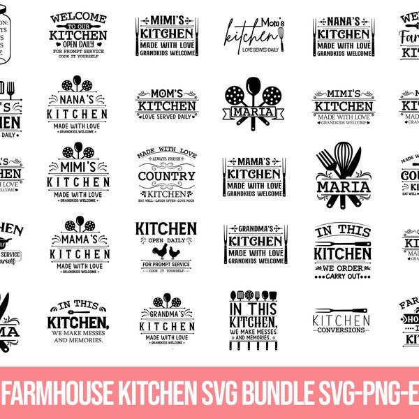 Farmhouse Kitchen Signs Svg - Etsy