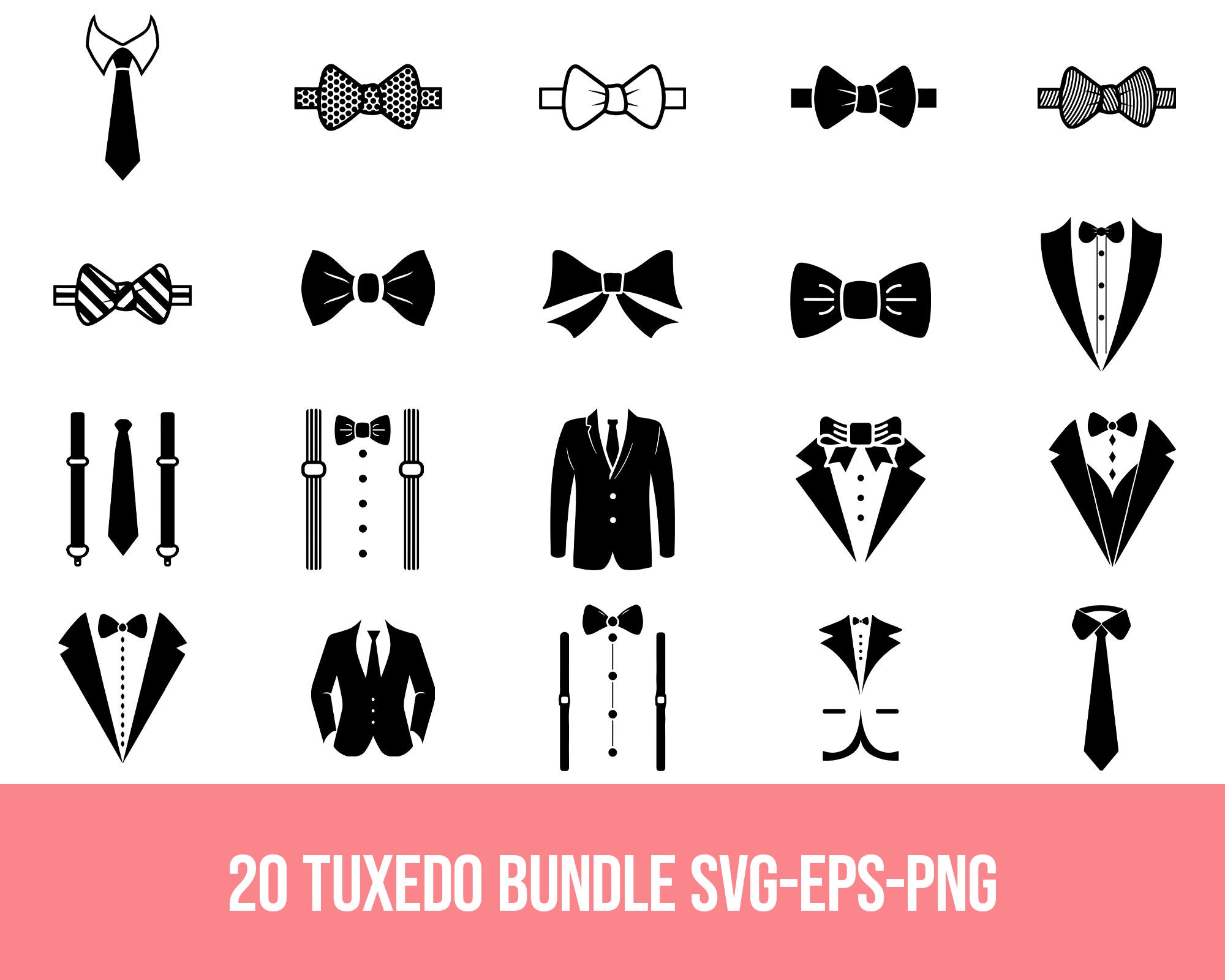 Tuxedo Clipart Tuxedo Svg Cut Files for Cricut. Tie Svg Tuxedo Shirt ...