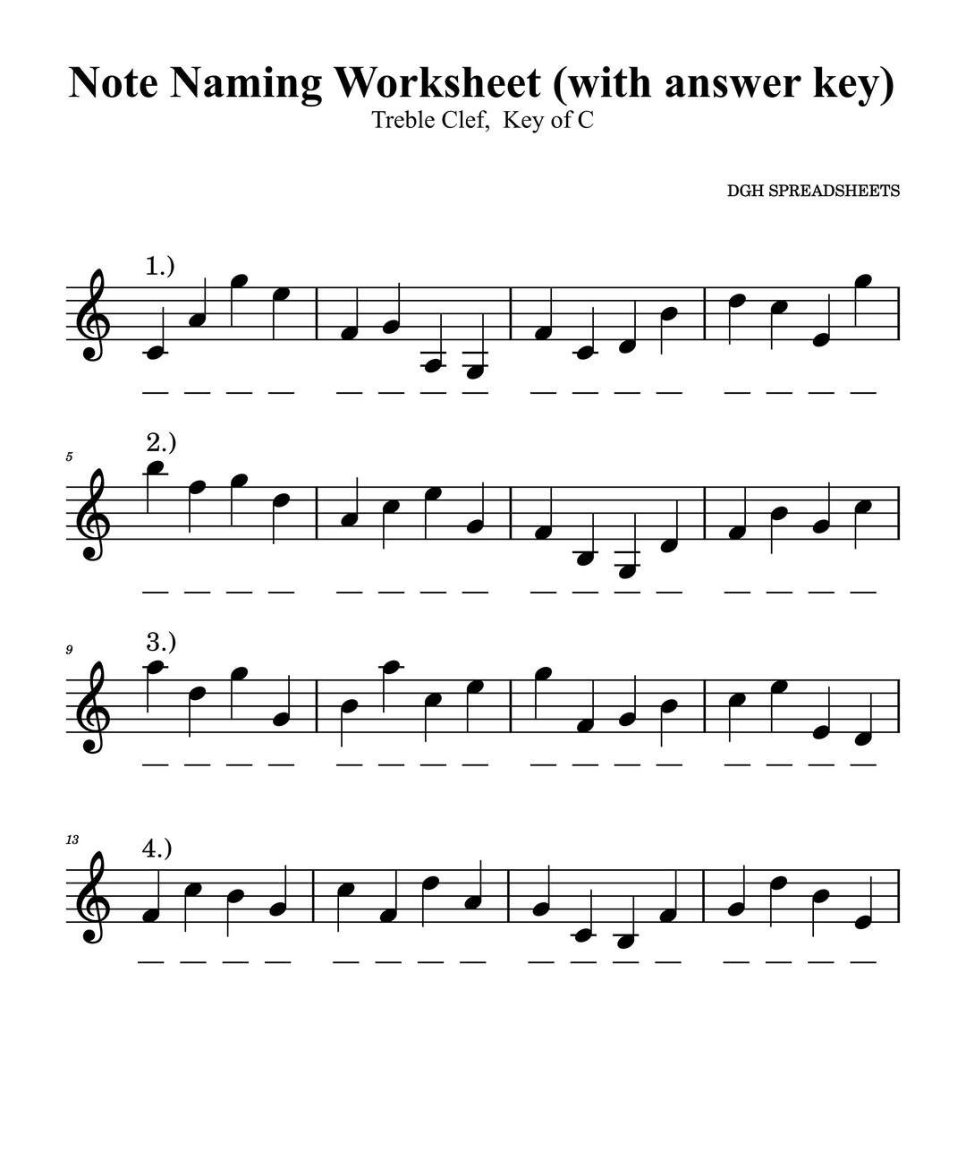 Note Naming Worksheet (with Answer Key) - Etsy