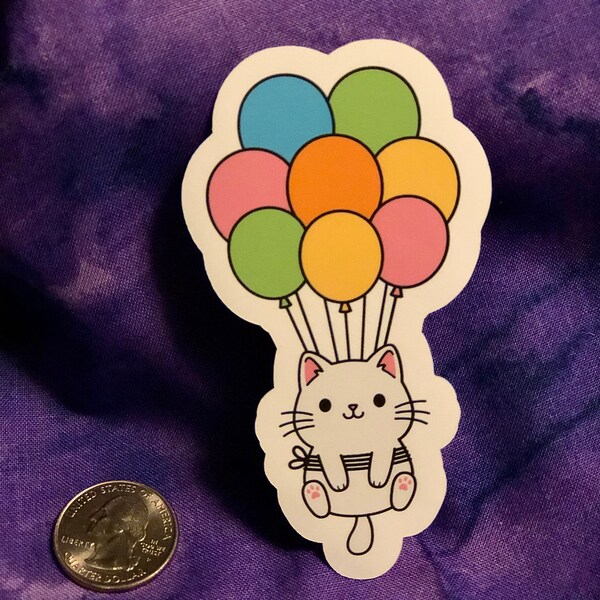 Cat Balloon Stickers - Etsy