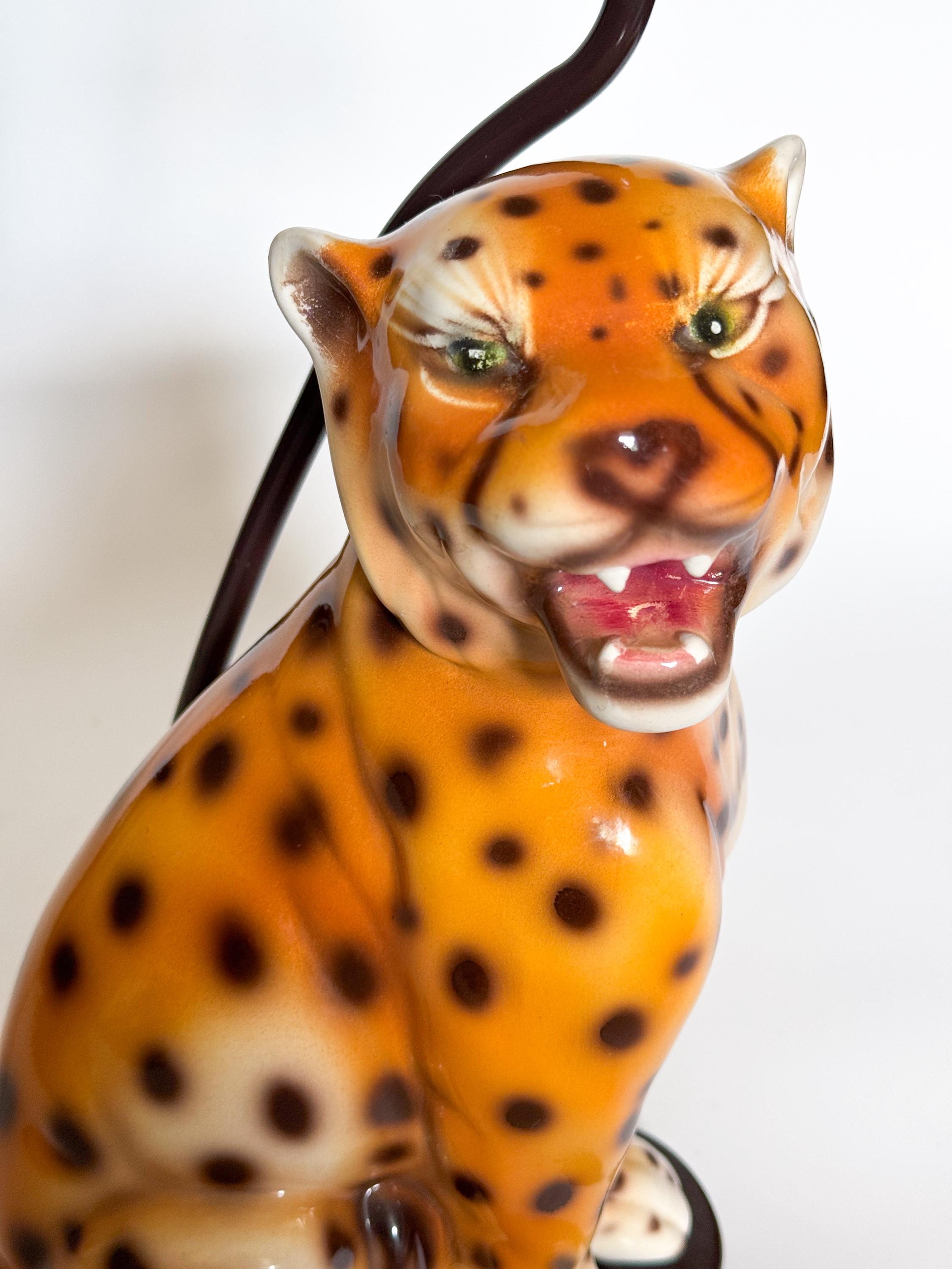 Mid Century Leopard Cheetah Ceramic Table Lamp Portuguese 1970s - Etsy