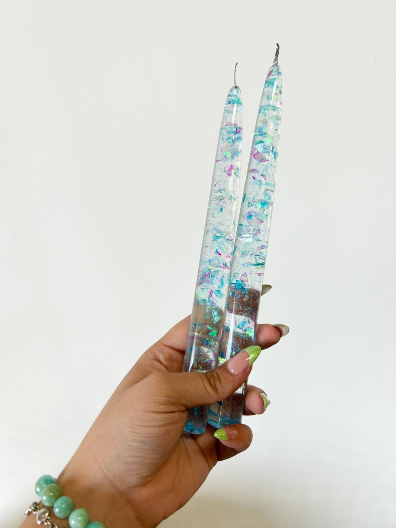 Handmade Iridescent Lucite Candles Vintage Inspired Transparent - Etsy