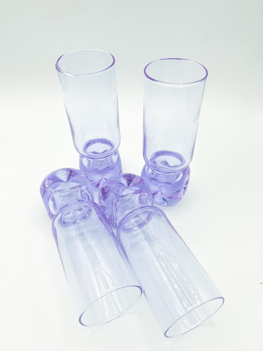 Rare 1970s Alexandrite Glasses Hand-blown Cocktail Set of 4 - Etsy