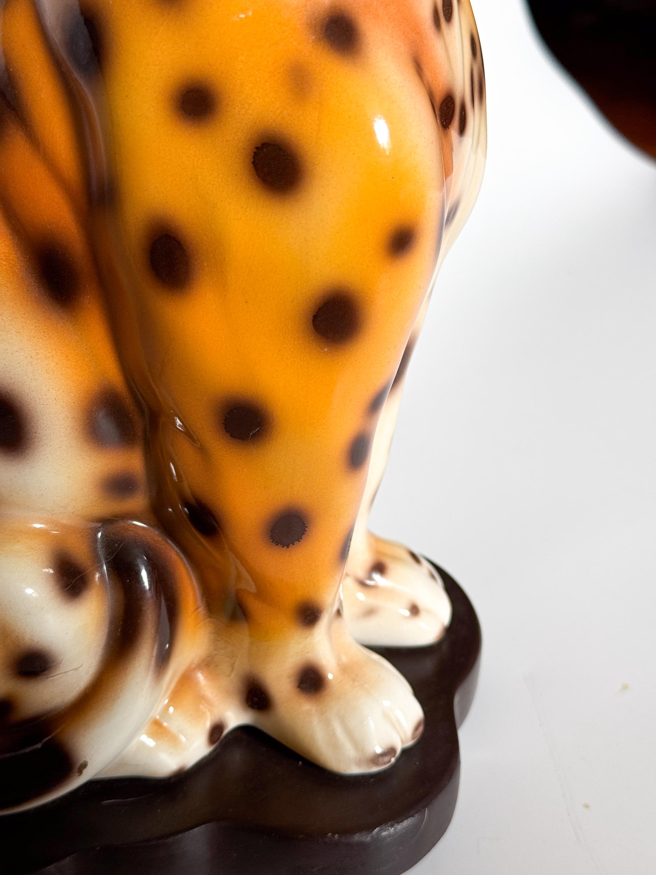 Mid Century Leopard Cheetah Ceramic Table Lamp Portuguese 1970s - Etsy