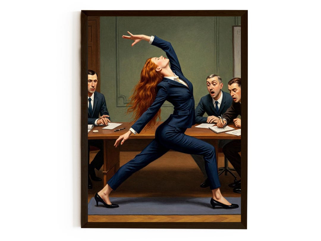 Funny Office Wall Art - the Power Pose Print - Quirky Empowerment Decor ...