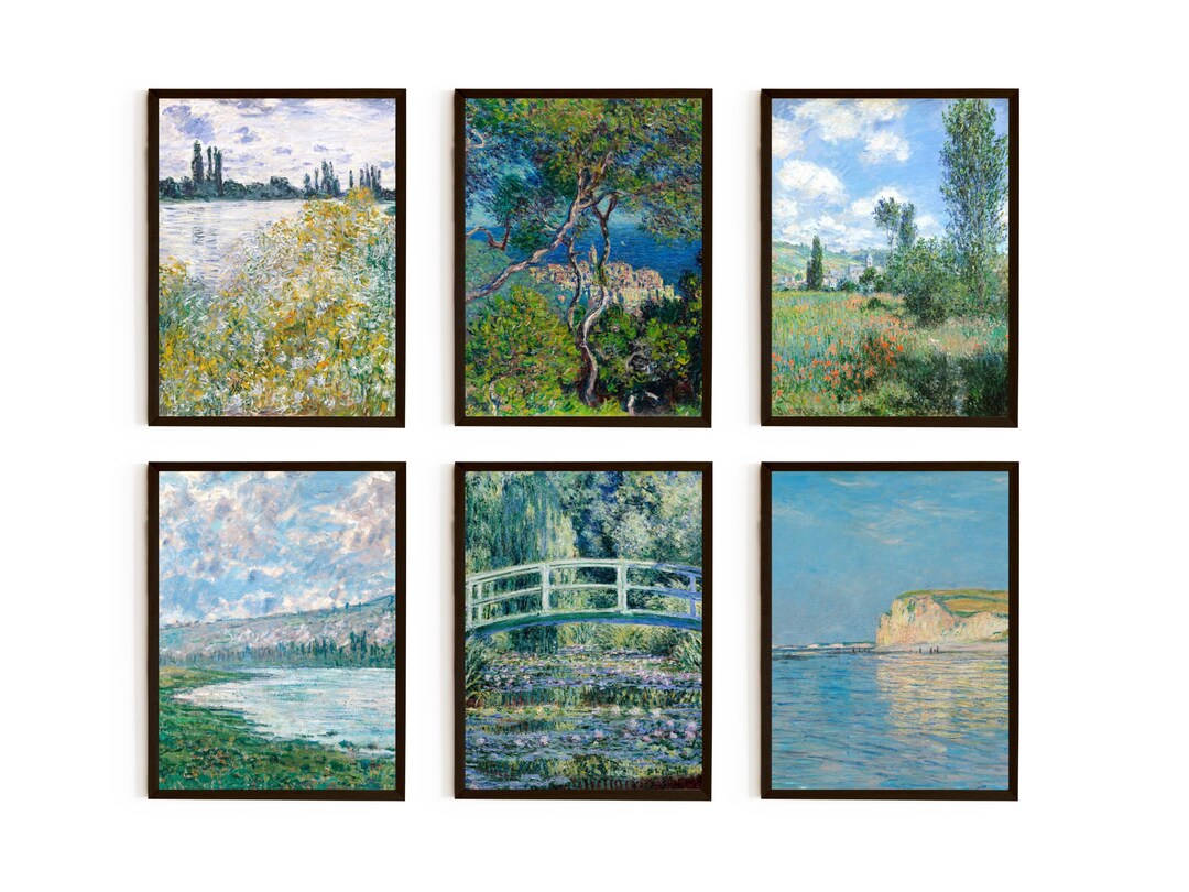 Claude Monet Landscape Art Print Set of 6-piece Impressionist Wall Art ...