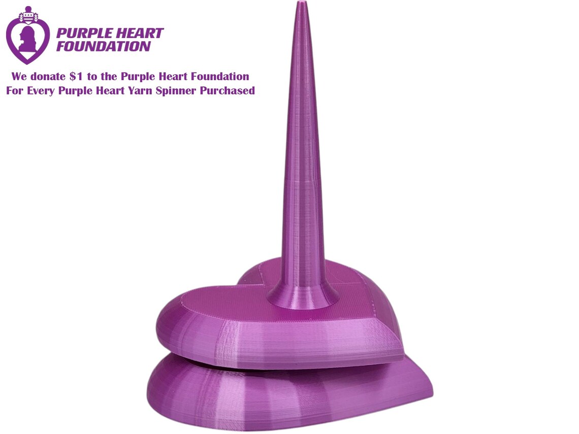 Spinning Heart Yarn Holder Tool for Knitting and Crocheting | Purple ...