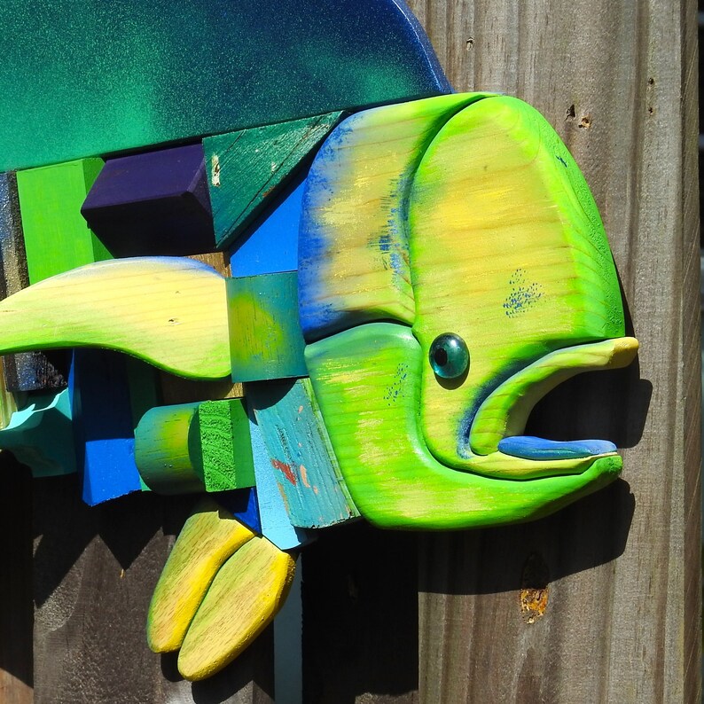Mahi Mahi Big Block Dolphin Caribbean Swimmer One of a - Etsy