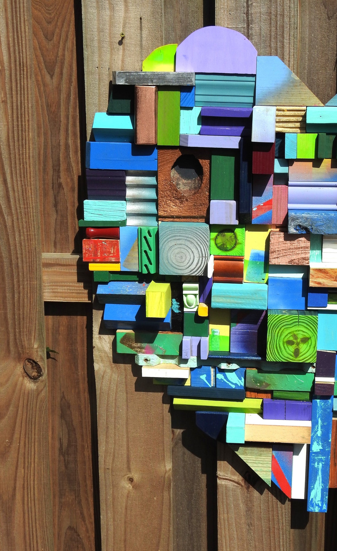 Blue Heart Big Block Heart Love Collage of Wooden Blocks Colorful Blues ...