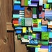 Blue Heart Big Block Heart Love Collage of Wooden Blocks Colorful Blues ...