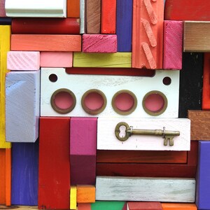 Big Block Red Heart Love Collage of Wood Blocks Colorful Red Colorful ...