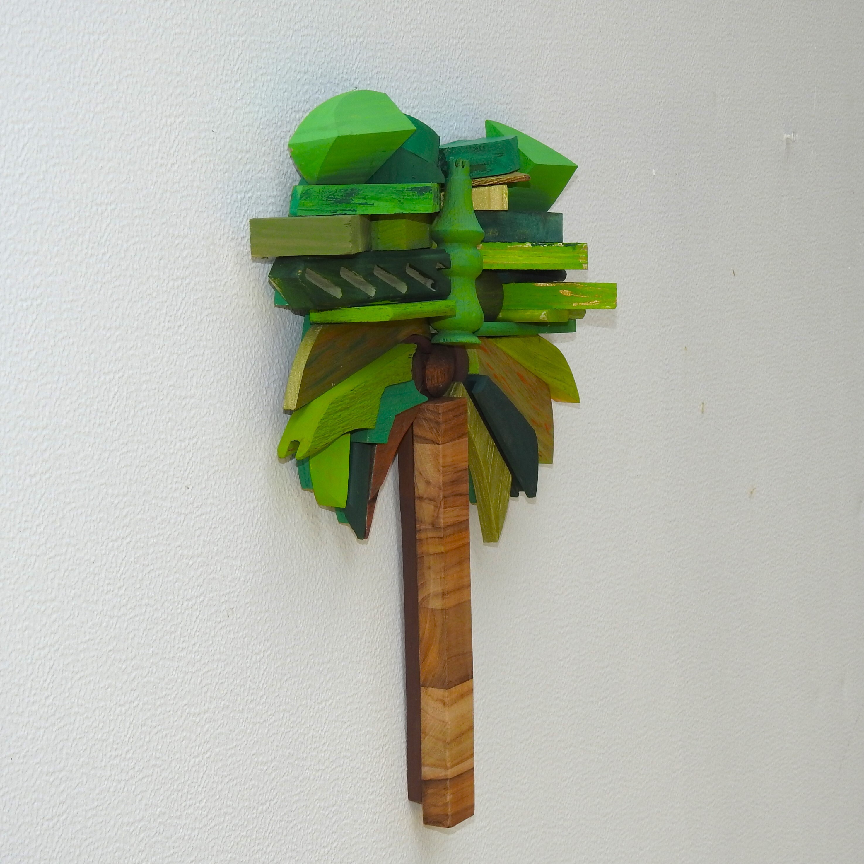 Small Coconut Palm Tree Wall Sculpture - Recycled Wood - 3D Wood Wall ...