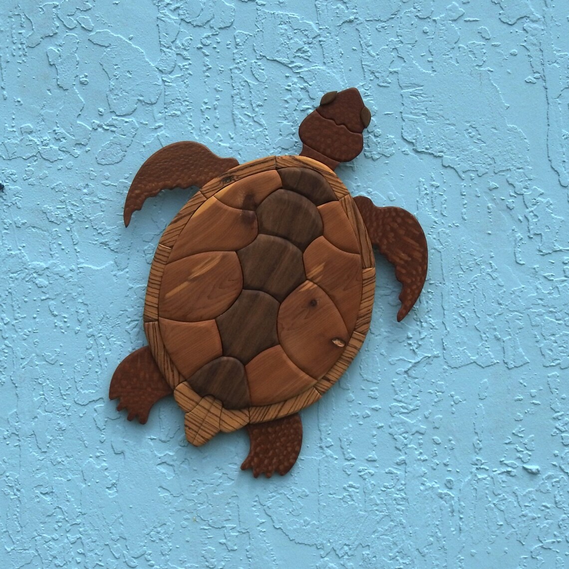 Large Sea Turtle - Intarsia - Beach House - One of a Kind Handmade ...