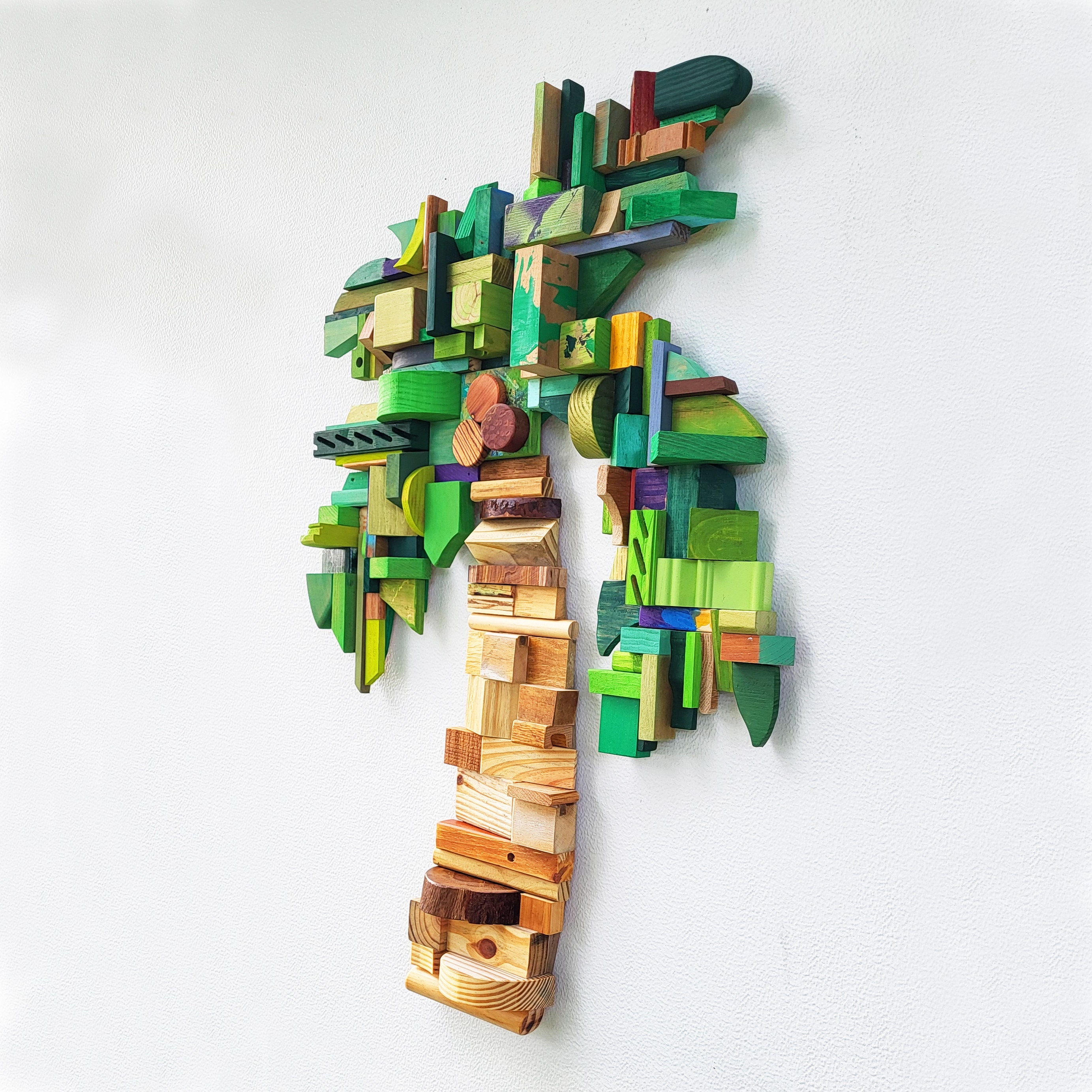 Coconut Palm Tree Wall Sculpture Recycled Wood 3D Wood - Etsy