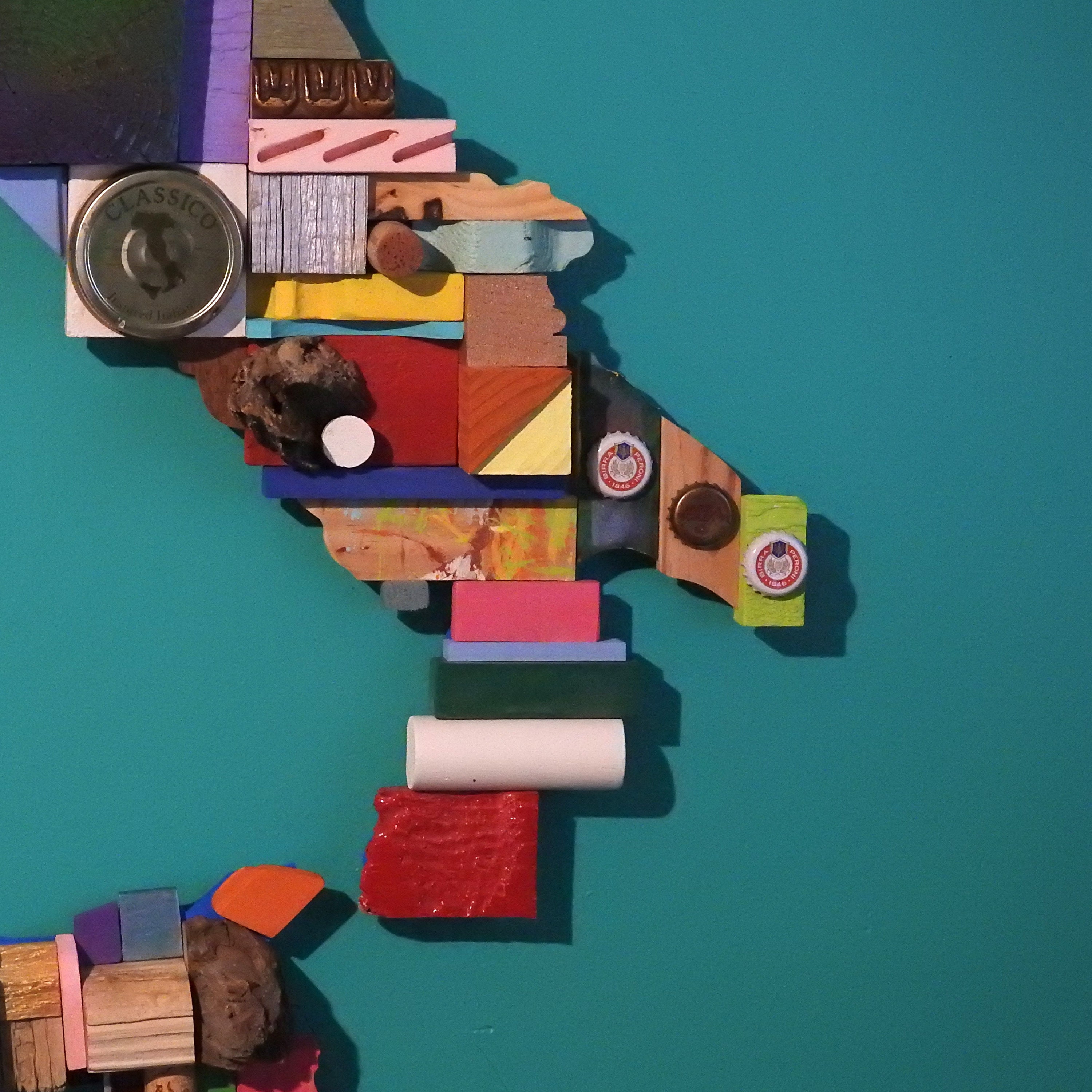 Large Map of Italy & Islands - Colorful Blocks - Collage - Sicily ...