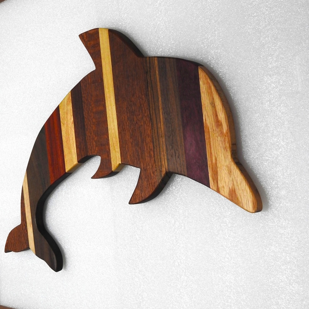 Dolphin Cutting Board - Handcrafted Hard Wood Kitchen Board - Fisherman ...