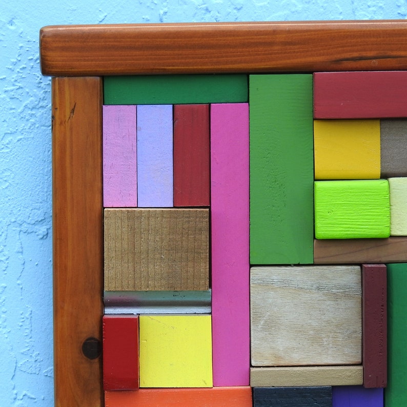 Squares, Rectangles and More in a Frame Colorful Wooden Blocks Made in ...
