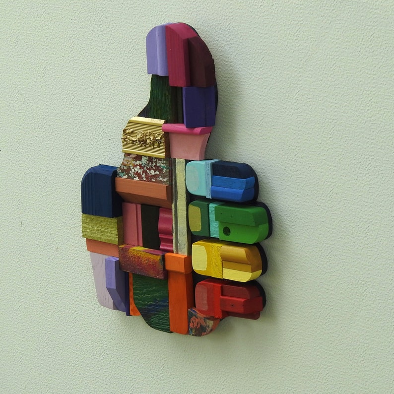 Left Hand Thumbs up Colorful Big Block - Be Positive - Everything is OK ...