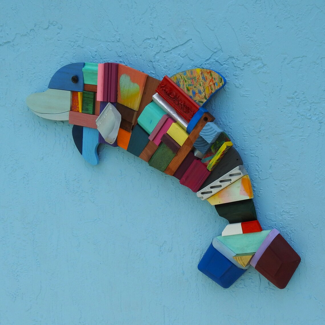 Colorful Big Block Dolphin Wall Art Ocean Animals Sea Life Salt Life ...