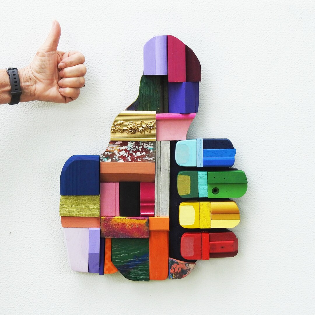 Left Handed Thumbs up Colorful Big Block - Be Positive - Everything is ...