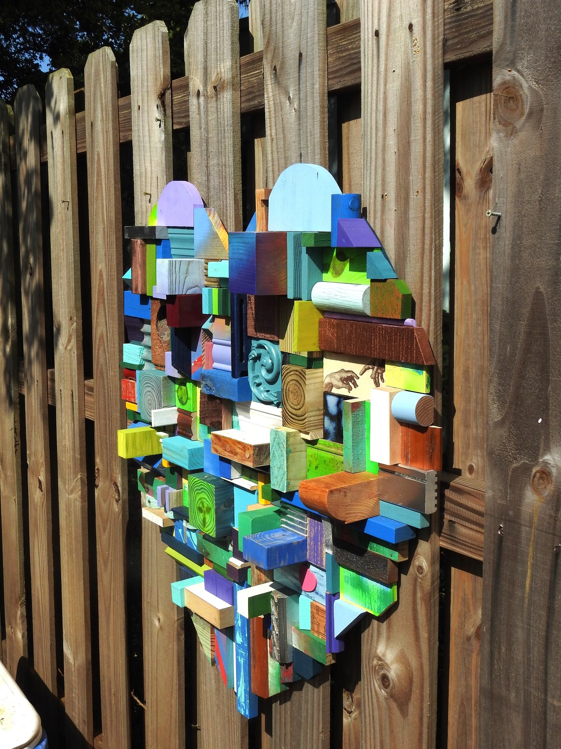 Blue Heart Big Block Heart Love Collage of Wooden Blocks Colorful Blues ...
