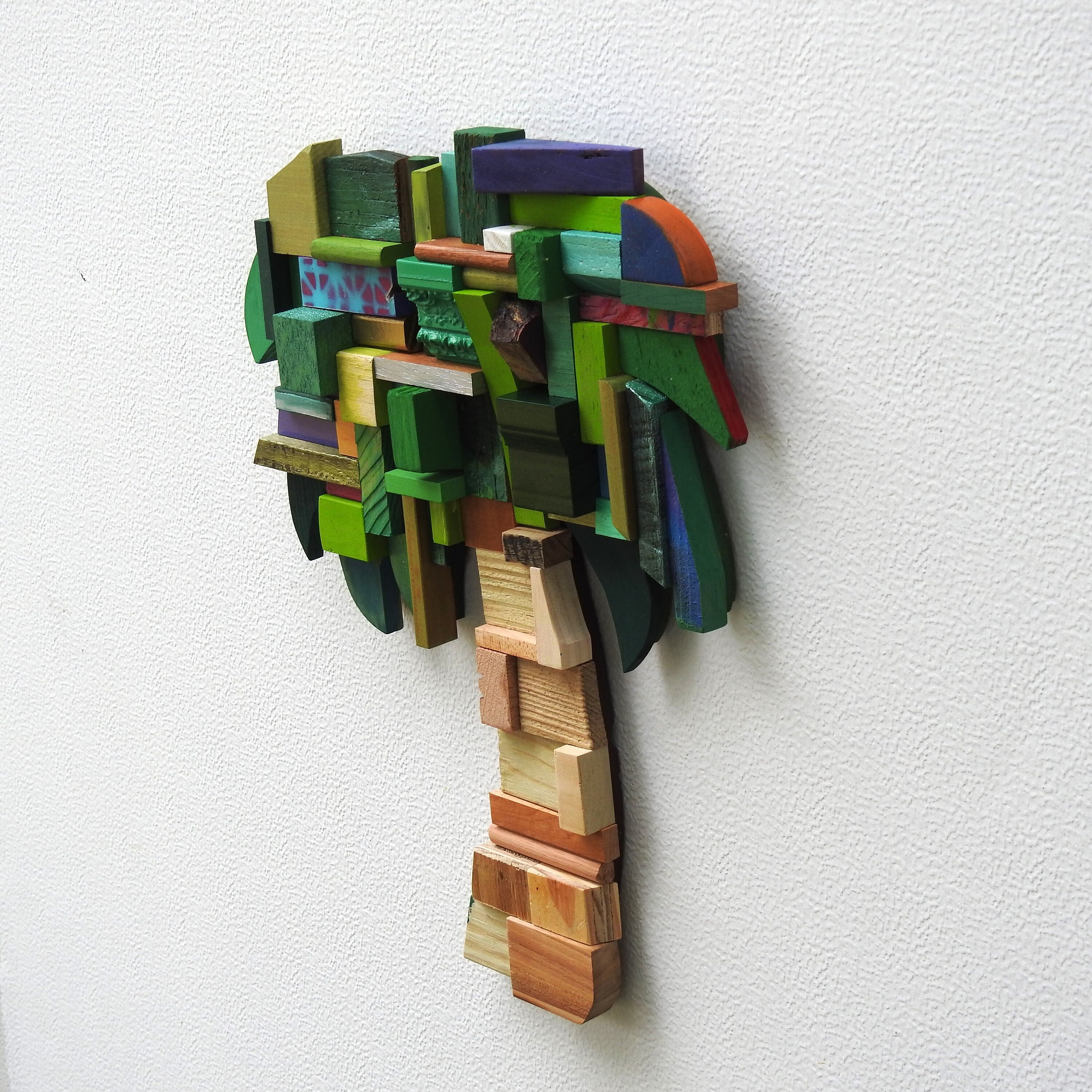 Little Palm Tree Wall Sculpture Recycled Wood 3D Wood Wall Art Beach ...