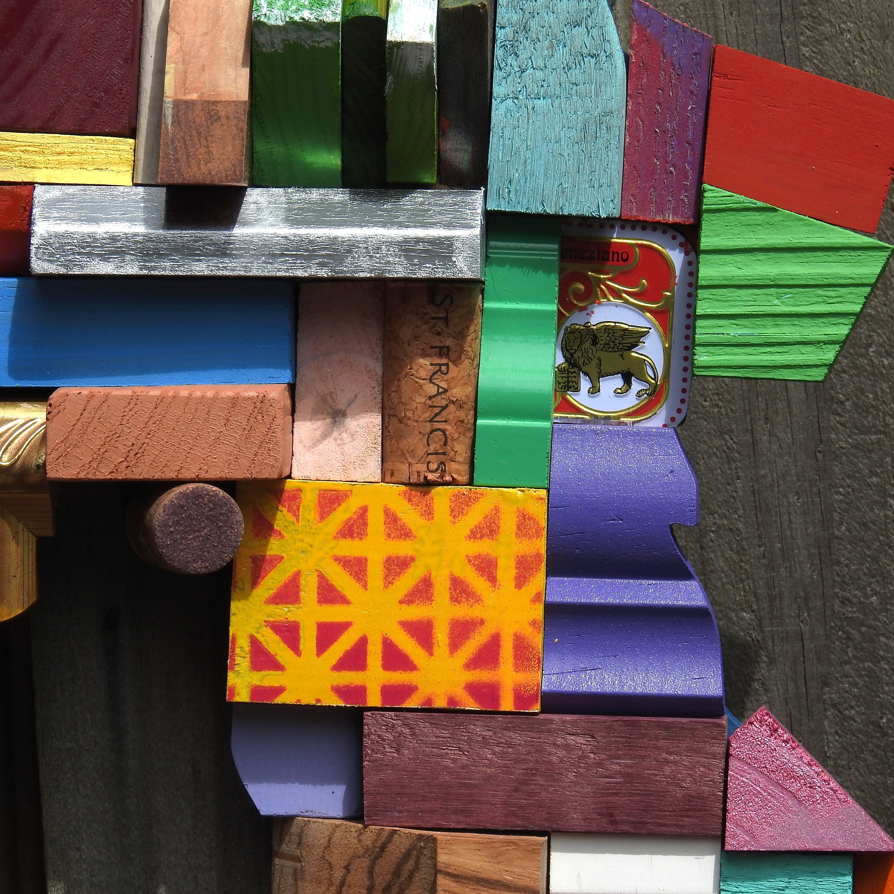 Small Map of Italy & Islands Colorful Blocks Collage Sicily Ortigia ...