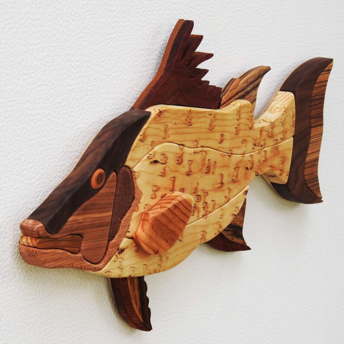 Hogfish Wood Sculpture - Fish Wall Art - Fisherman Gift - Beach House ...