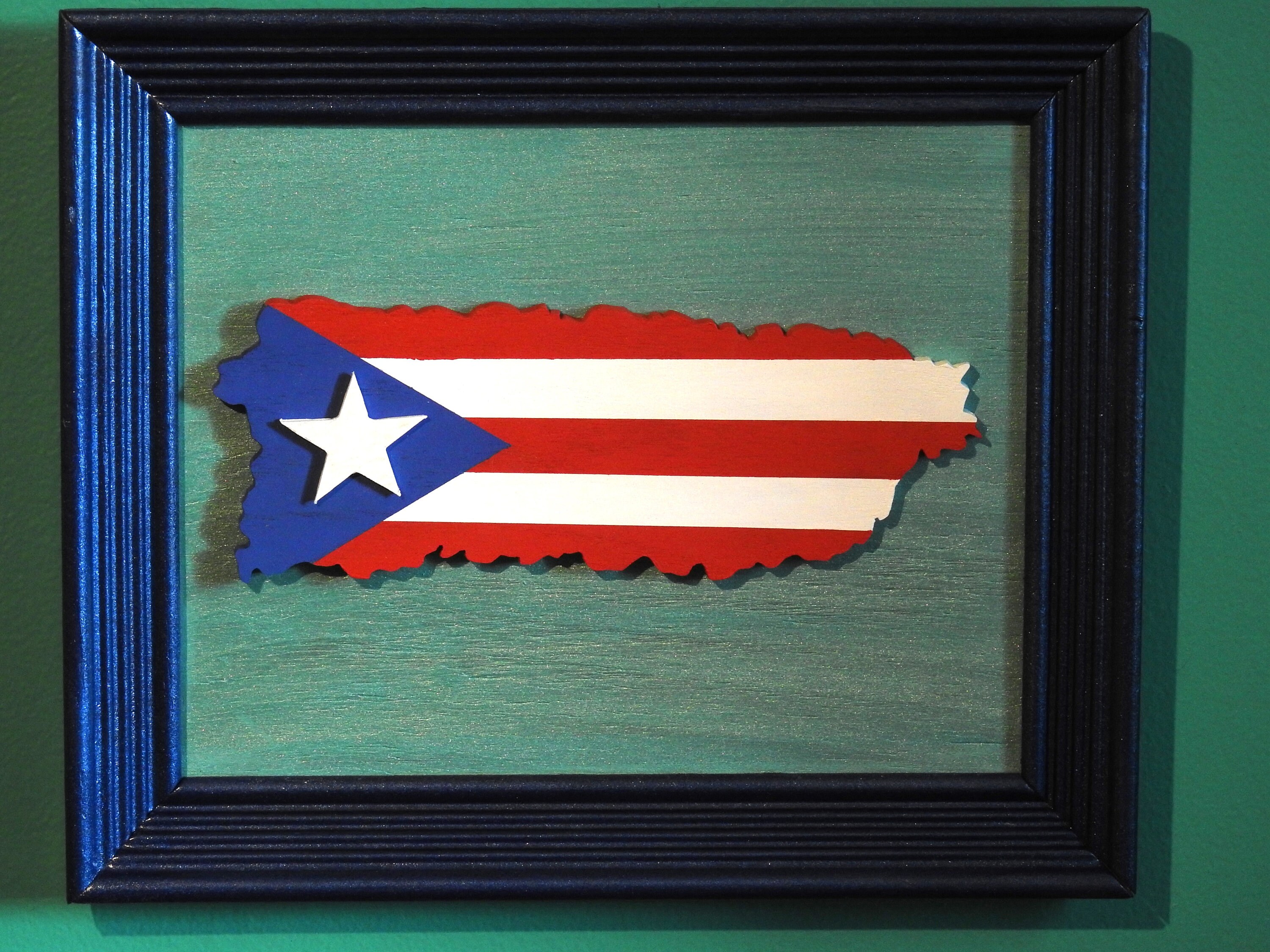 Puerto Rico Beautiful Caribbean Island Framed Wood Map Family Heritage ...
