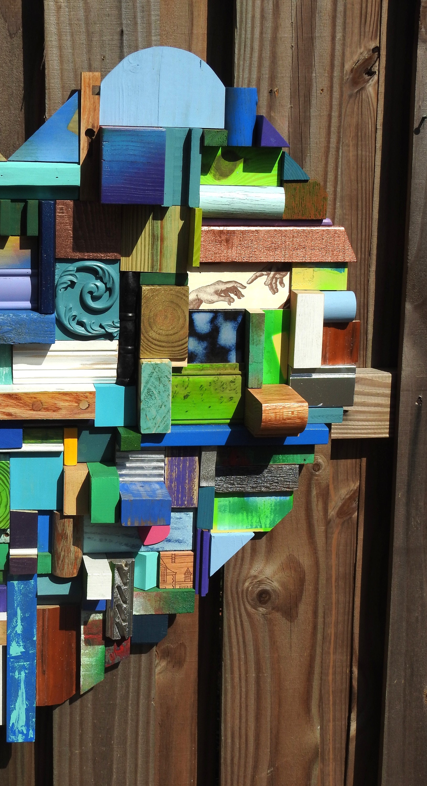 Blue Heart Big Block Heart Love Collage of Wooden Blocks Colorful Blues ...