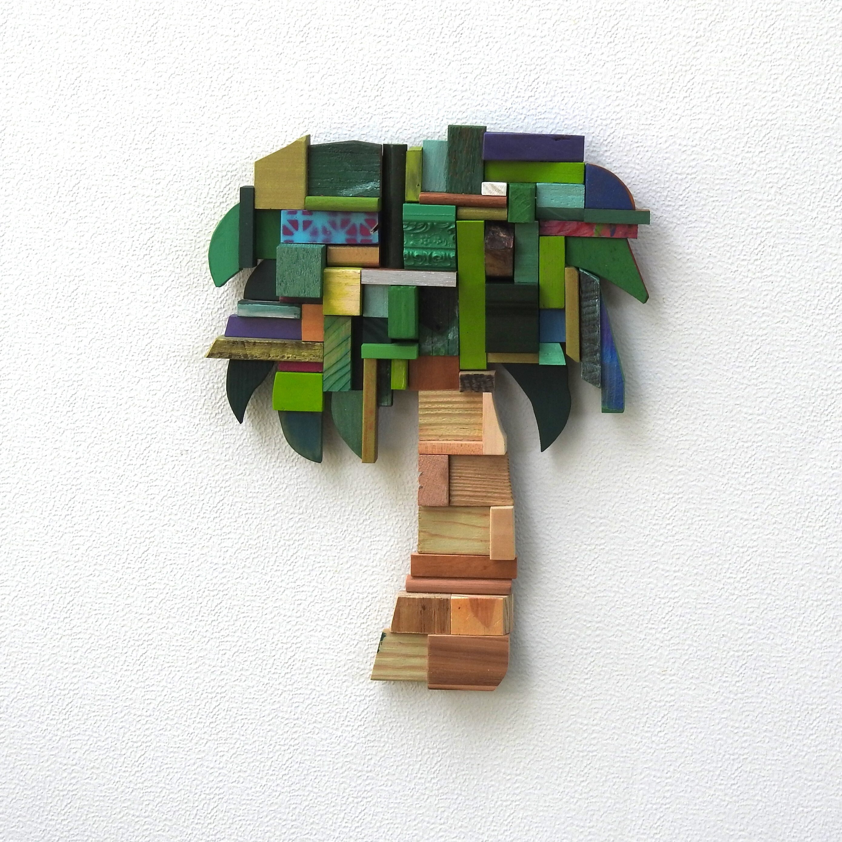 Little Palm Tree Wall Sculpture Recycled Wood 3D Wood Wall Art Beach ...