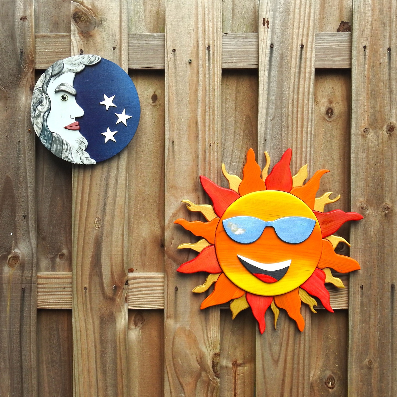 Smiling Mr. Sun - Salvaged Wood Art - OOAK - Merry Old Sol - Colorful ...