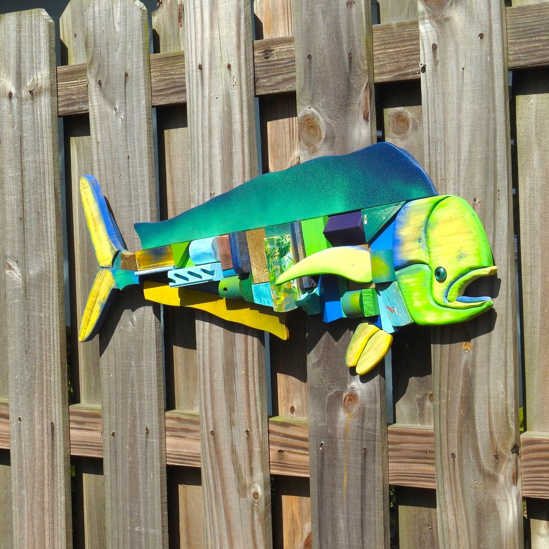Mahi Mahi Big Block Dolphin Caribbean Swimmer One of a - Etsy