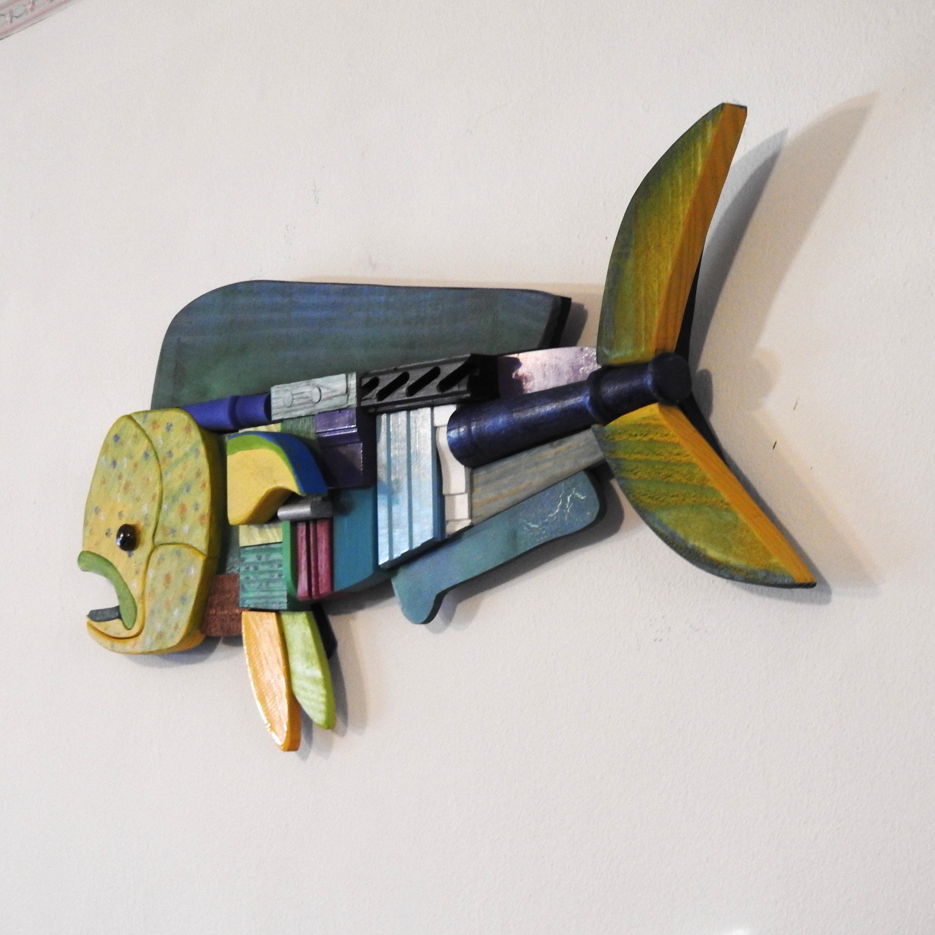 Mahi Mahi Big Block Dolphin - Caribbean Swimmer - One of a Kind - Hand ...