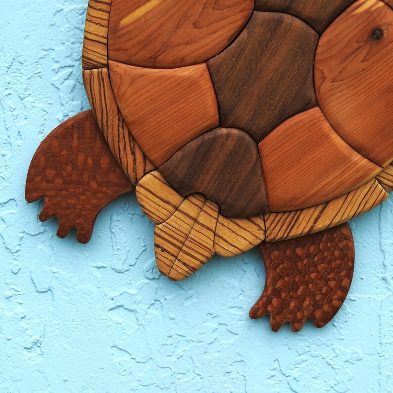 Large Sea Turtle - Intarsia - Beach House - One of a Kind Handmade ...