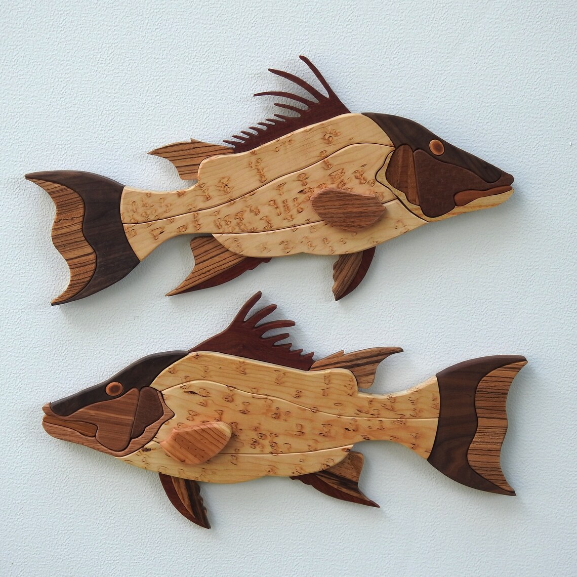 Hogfish Wood Sculpture Fish Wall Art Fisherman Gift Beach House Decor ...