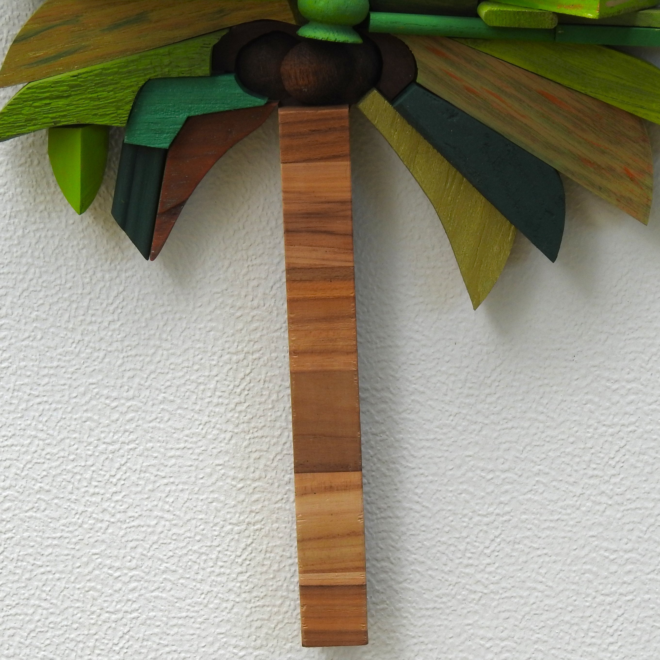 Small Coconut Palm Tree Wall Sculpture - Recycled Wood - 3D Wood Wall ...