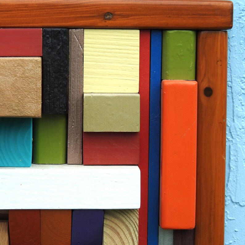 Squares, Rectangles and More in a Frame Colorful Wooden Blocks Made in ...