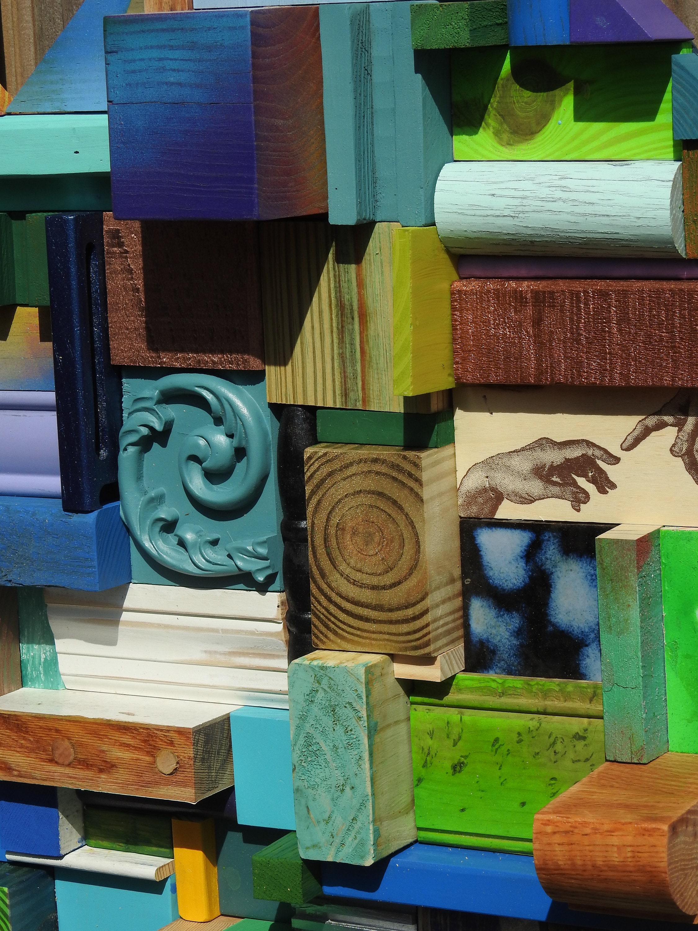 Blue Heart Big Block Heart Love Collage of Wooden Blocks Colorful Blues ...