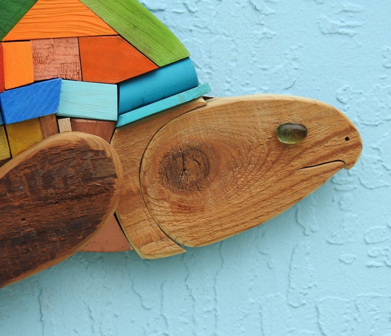 Colorful Sea Turtle Wood Art - Sideways Turtle - Wood Intarsia/big ...